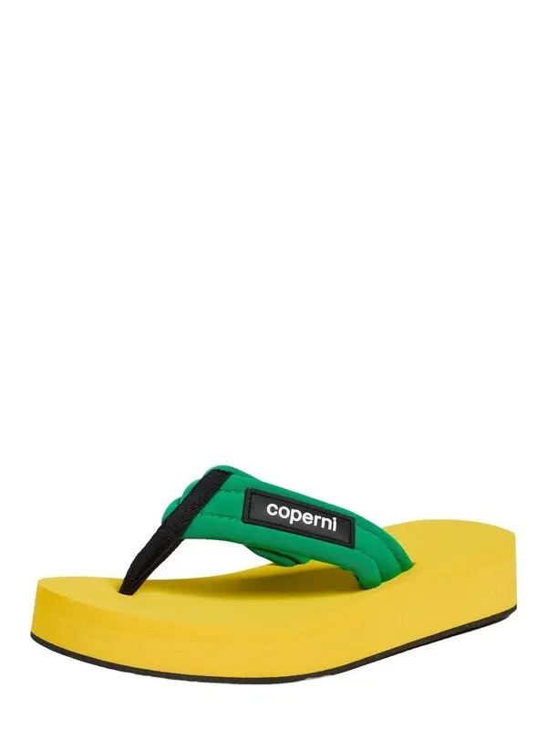 Coperni Foam Flip Flops - Green/yellow