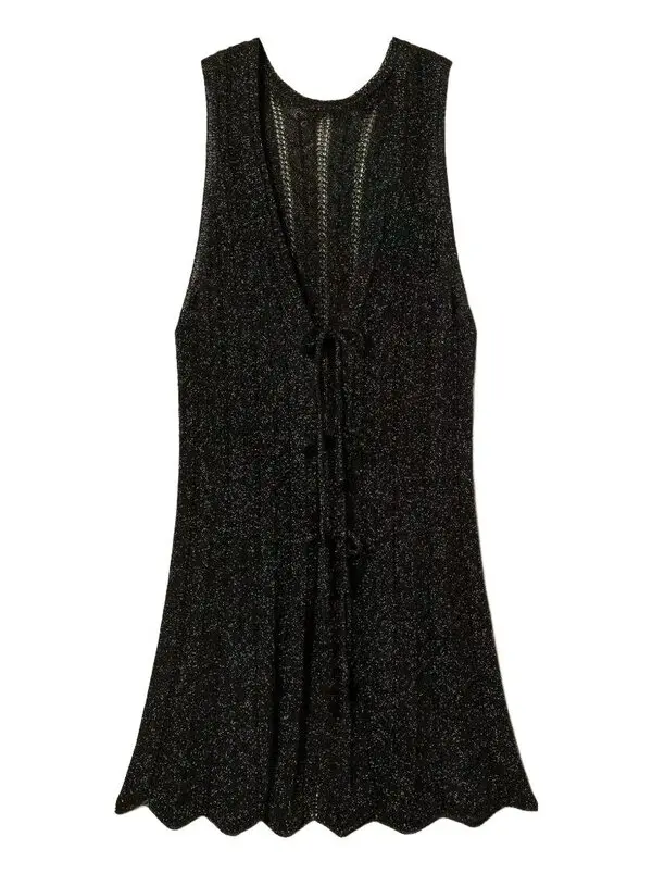 TWINSET Knitted V-neck Vest - Black