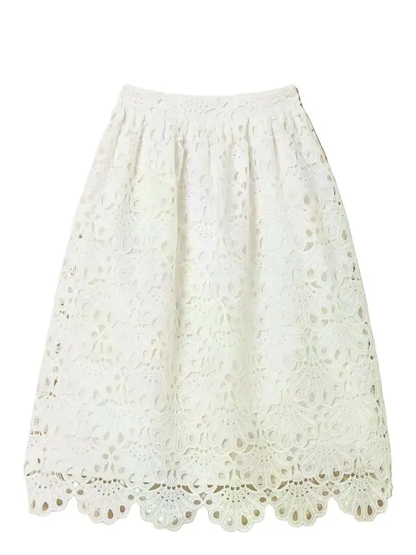 TWINSET Woven Midi Skirt - White