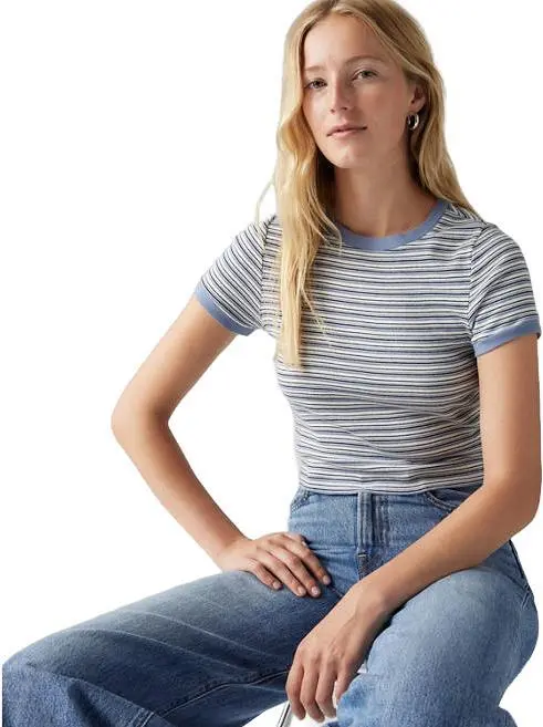 LEVI'S Essential Ringer Sporty T-shirt - Meg Stripe Cloud Dancer