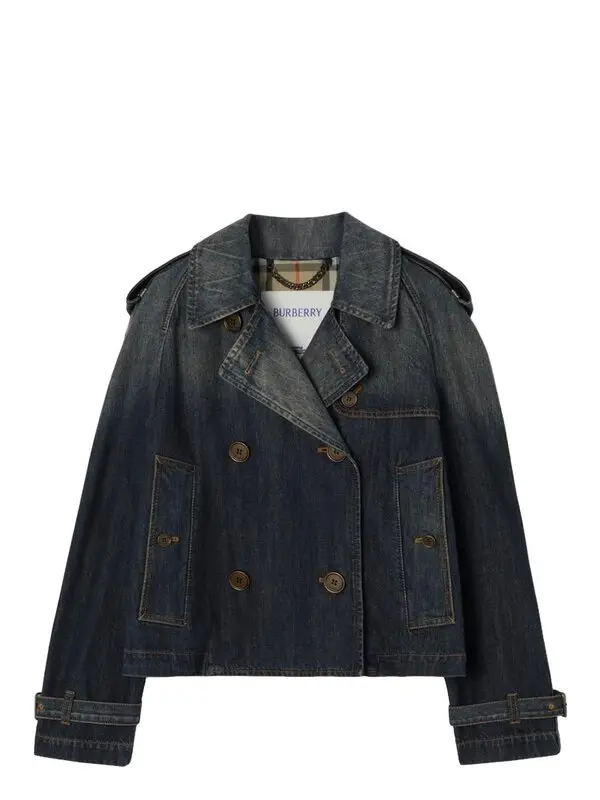 Burberry Denim Mayfair Trench Jacket - Mid Blue