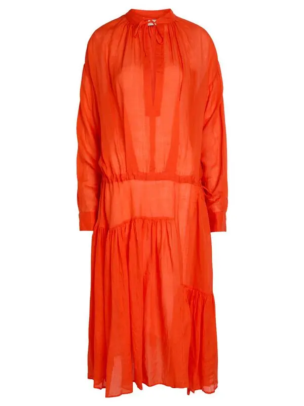 Dries Van Noten Ramie Shirt Dress - Red