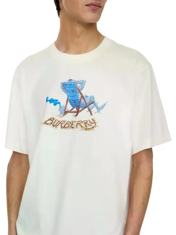 Burberry Beach Knight Cotton T-shirt - Neutrals