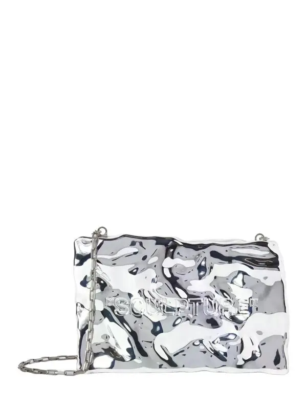 Off-White Sculpture Crushed Clutch - Silver