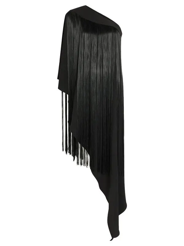 THE NEW ARRIVALS ILKYAZ OZEL Angelica Fringed Woven Maxi Dress - Black