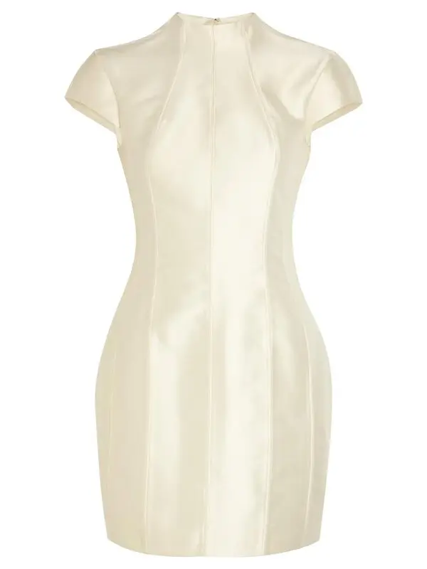 DE LA VALI Zena Darted Crepe Mini Dress - Ivory