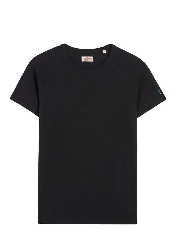 STRETCH FRAISE Ribbed Stretch-cotton T-shirt - Black