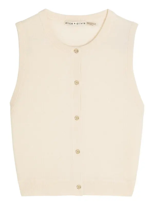 Alice + Olivia Loly Cashmere-blend Vest - Ecru