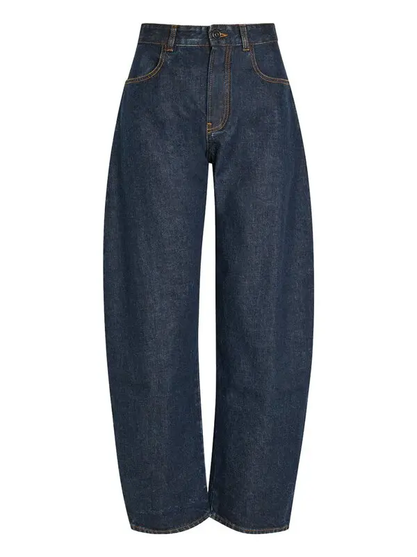 Alaïa Low Round Barrel-leg Jeans - Denim