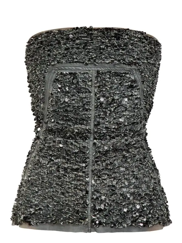 Rick Owens Sequin-embellished Mesh Top - Black