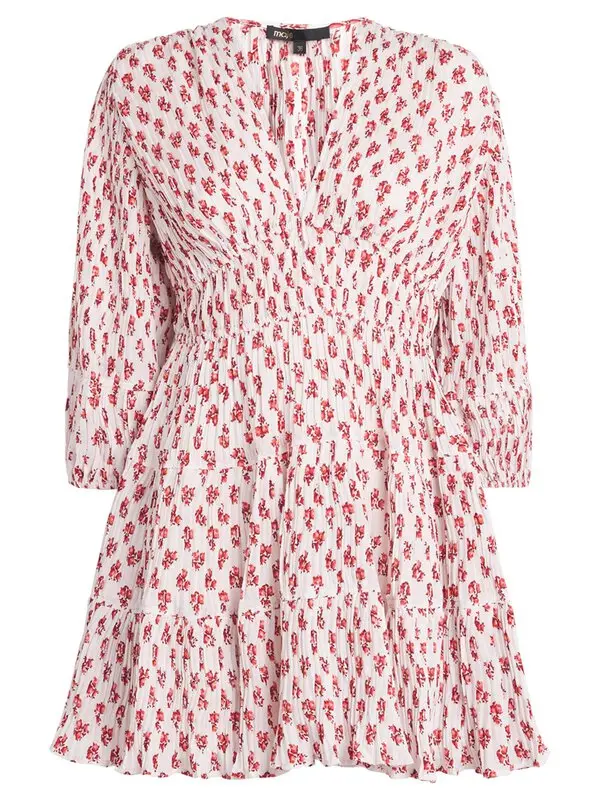 Maje Floral Print Mini Dress - Red