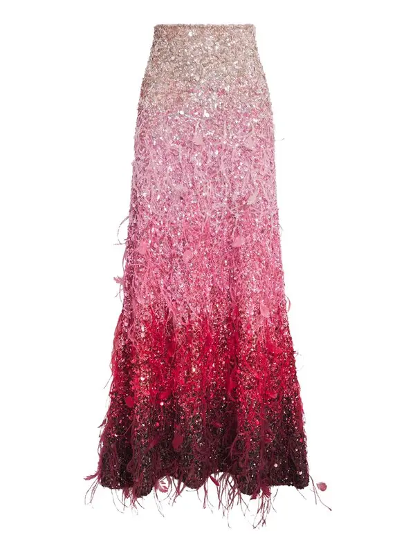 Alice + Olivia Embellished Ashton Maxi Skirt - Pink