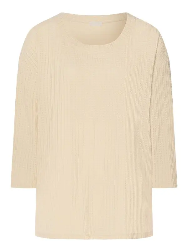 Hanro Summer Knits Cropped-sleeve Top - Beige