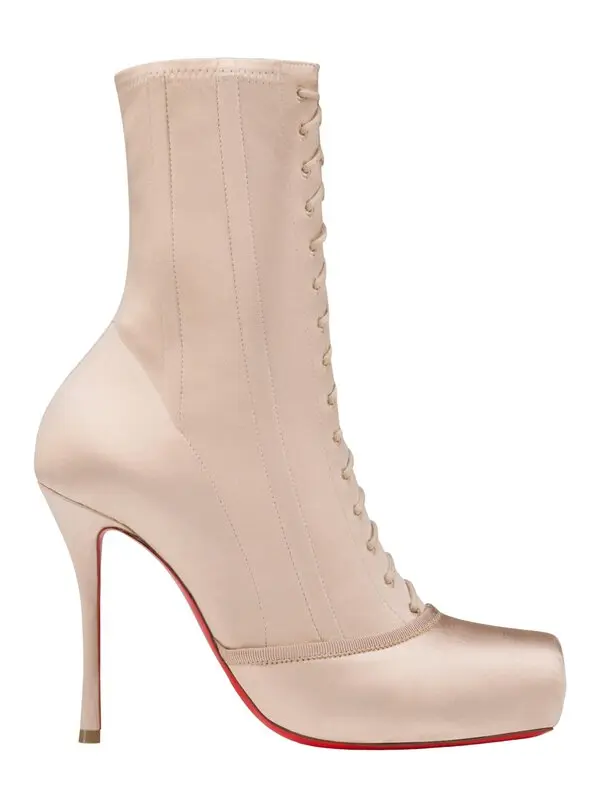 CHRISTIAN LOUBOUTIN Pavlova Leather-satin Boots 100 - Nude