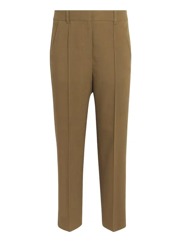 ME+EM Slim Cropped Tailored Trousers - Green