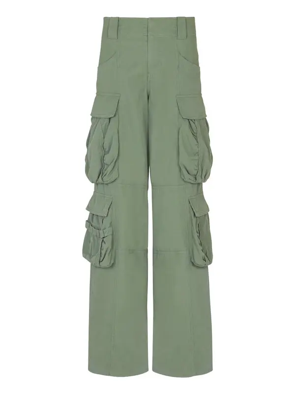 Balmain Cotton Cargo Trousers - Green