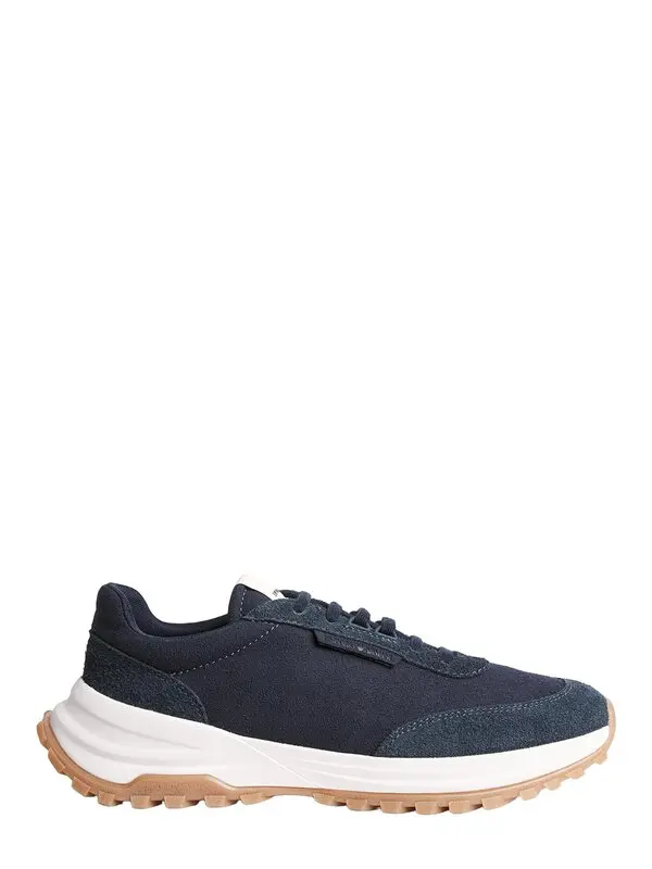 Emporio Armani Suede Lug Sole Sneakers - Blue
