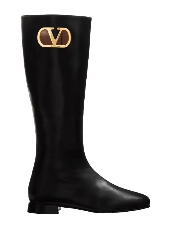 Valentino Garavani Vlogo Signature Kidskin Boots - Black
