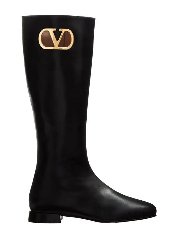 Valentino Garavani Vlogo Signature Kidskin Boots - Black