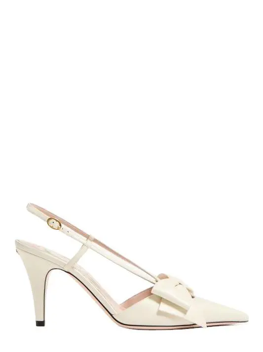 Valentino Garavani Bowow Slingback Pumps - Ivory