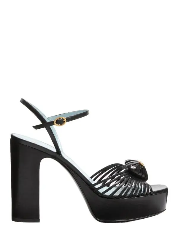 Valentino Garavani Coeur Royal Platform Sandal In Kidskin 115mm - Black