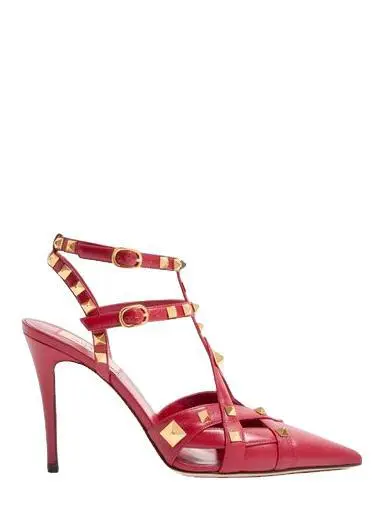 Valentino Garavani Studdy Kidskin Pumps - Red