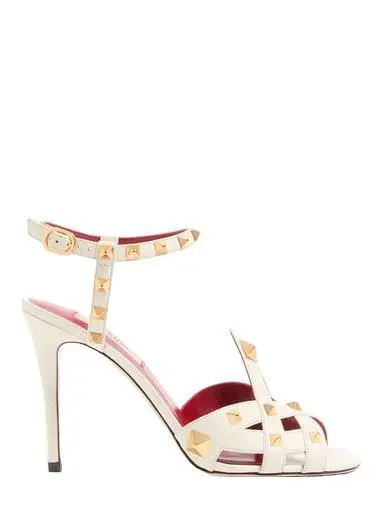 Valentino Garavani Studded Kidskin Sandal - Ivory