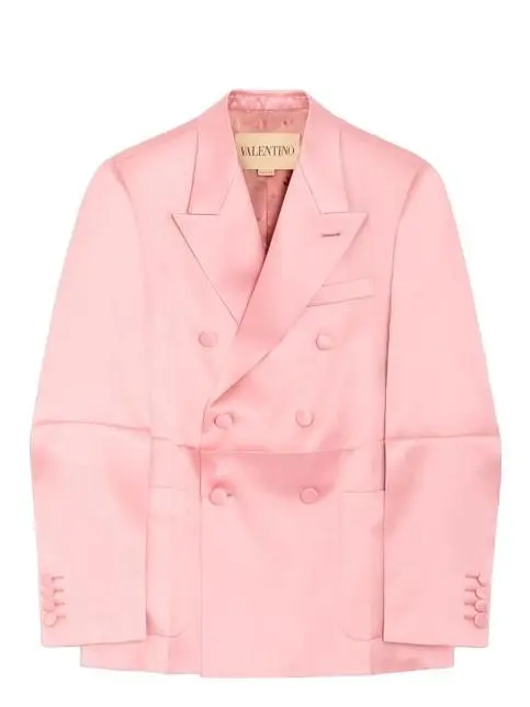 Valentino Garavani Double-face Duchesse Double-breasted Jacket - Pink