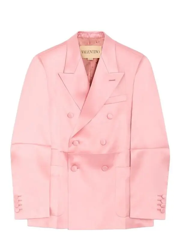 Valentino Garavani Double-face Duchesse Double-breasted Jacket - Pink