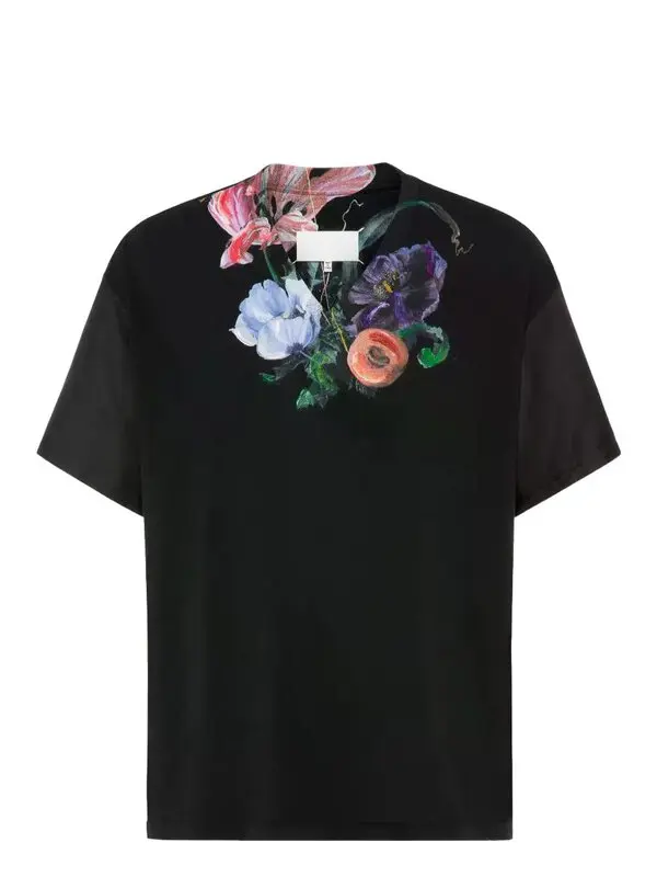 MAISON MARGIELA Floral-print T-shirt - Black