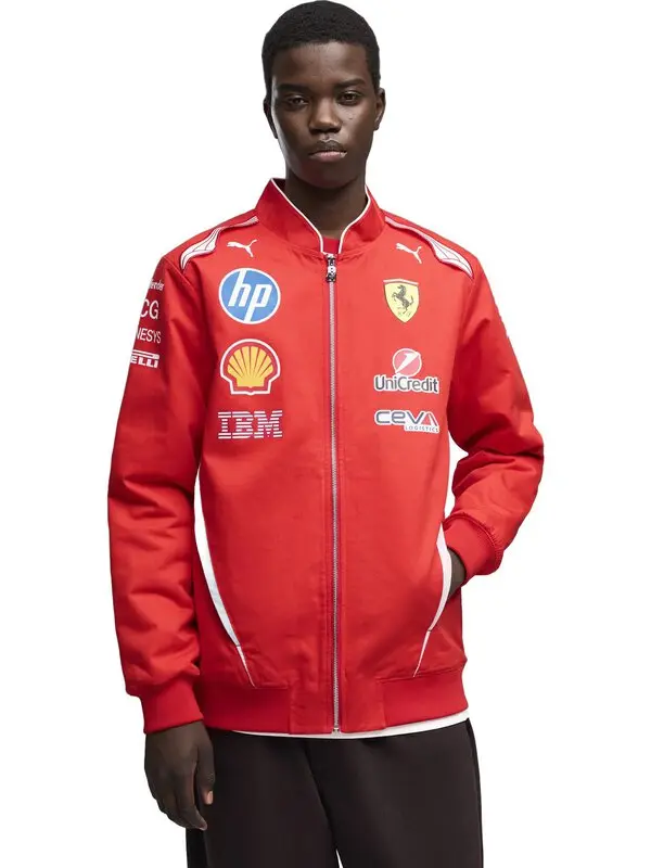 PUMA Scuderia Ferrari Replica Driver's Bomber Jacket - Red