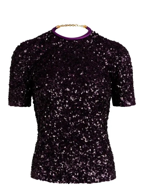 Silvia Tcherassi Napoles Sequined Top - Purple
