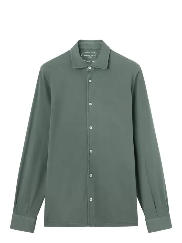 Fedeli Long-sleeve Knitted Shirt - Green