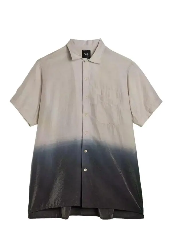 Y3 Button-front Dip-dye Shirt - Grey