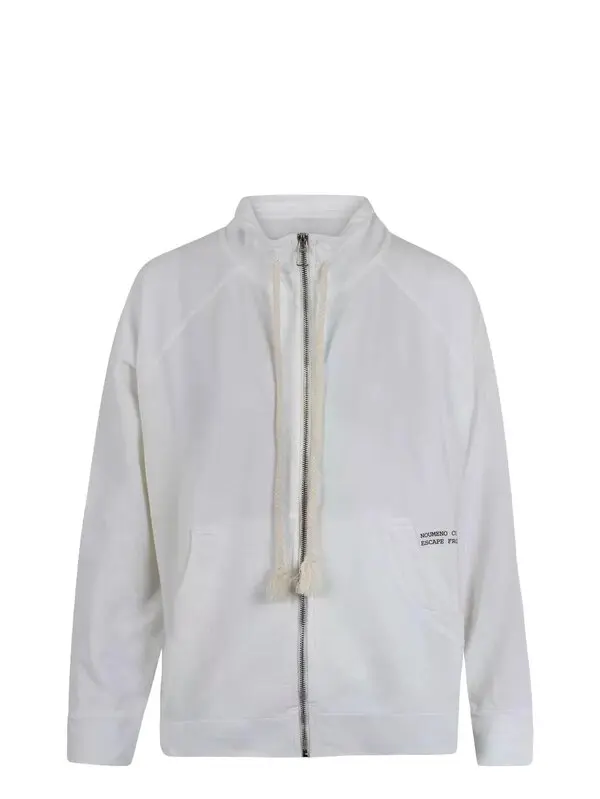 NOUMENO CONCEPT Logo-print Zip-up Sweatshirt - White