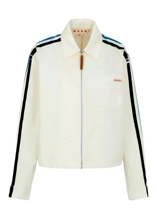 Marni Striped Zip Shirt - White