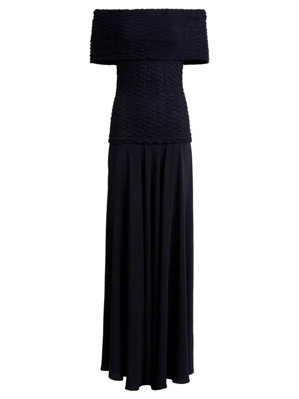 Silvia Tcherassi Taylor Knit Maxi Dress - Navy