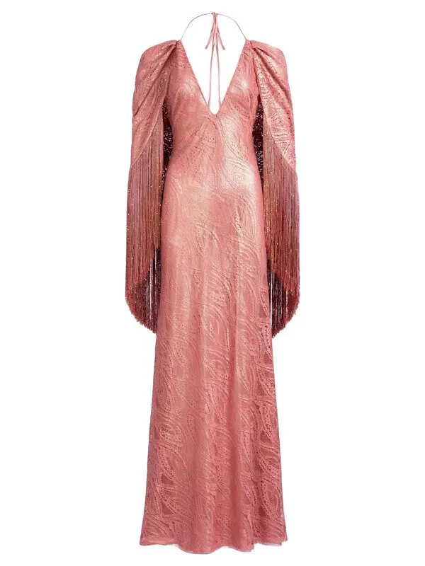 Silvia Tcherassi Habana Embellished Maxi Dress - Pink