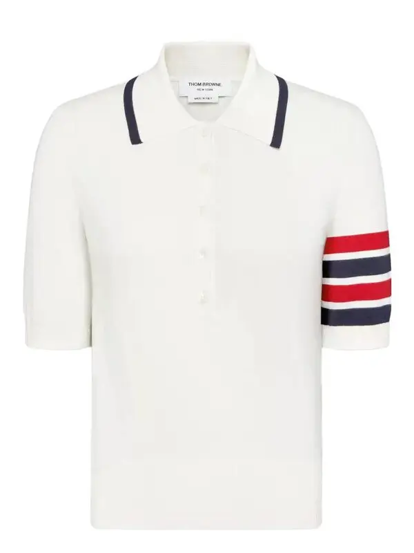 Thom Browne Hector Intarsia Polo - White