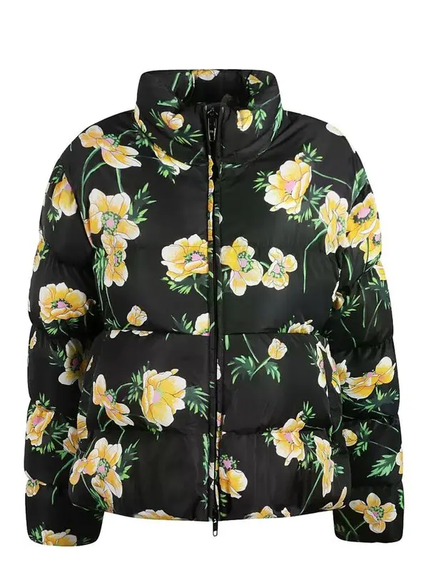 Balenciaga Floral-print Puffer Jacket - Black