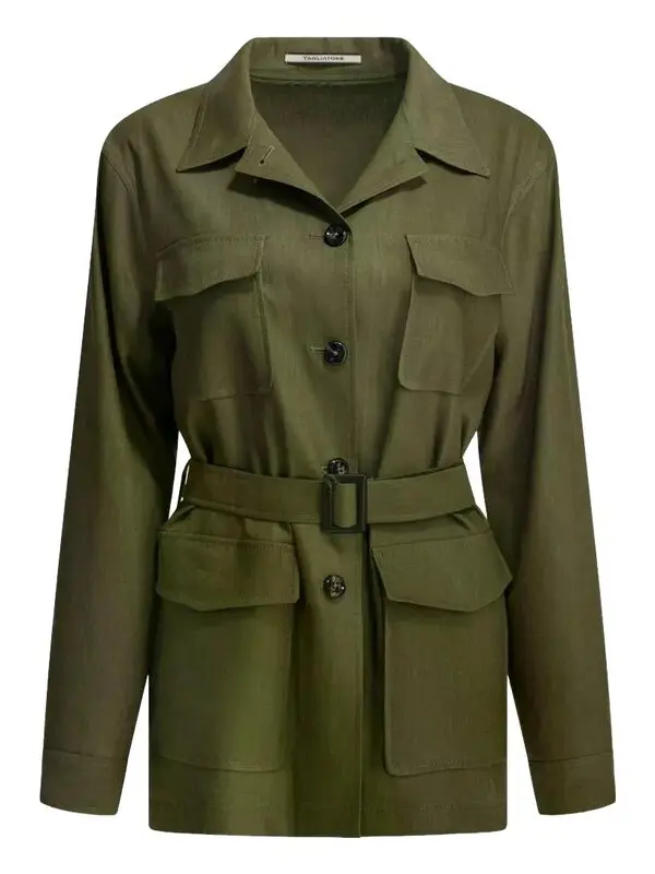 Tagliatore Lauren Belted Jacket - Green