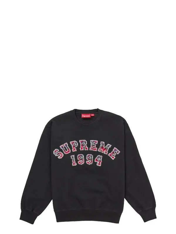 Supreme Plaid Arc Crewneck Sweatshirt - Black