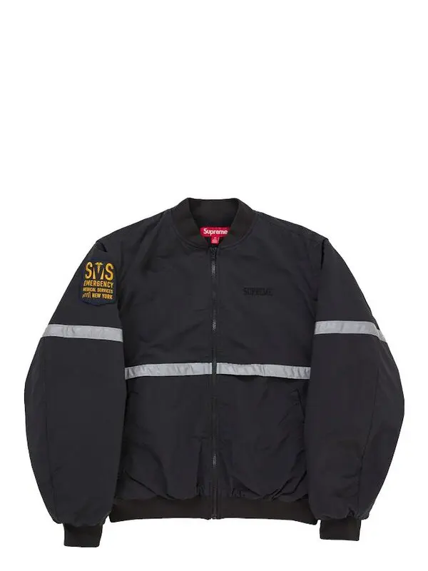 Supreme Zip-off Sleeve Reflective Stripe Jacket - Black