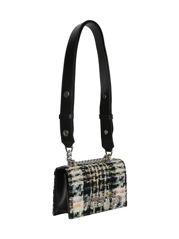 Alexander McQueen Mini Jewelled Tweed Shoulder Bag - Multicolor