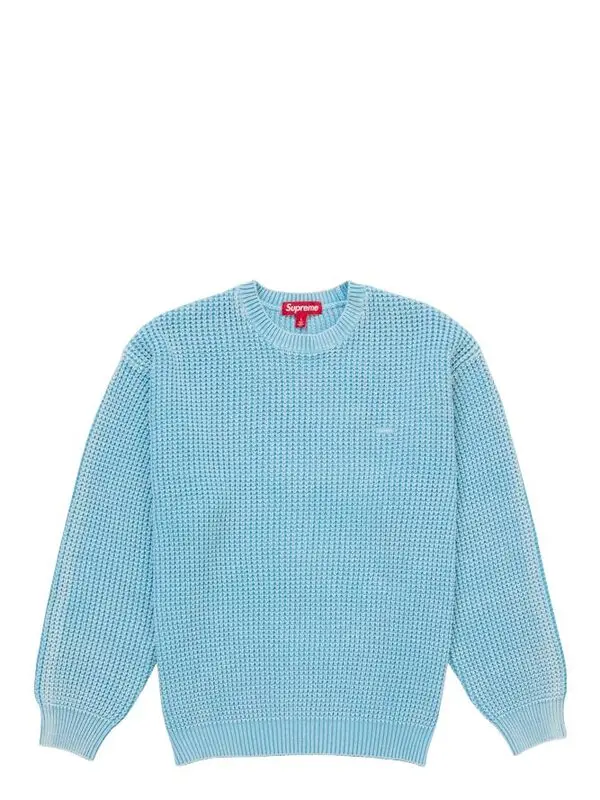 Supreme Washed Small Box Waffle Sweater - Light Blue