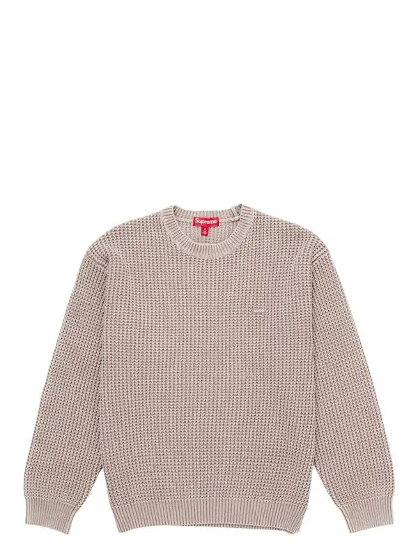Supreme Washed Small Box Waffle Sweater - Light Brown