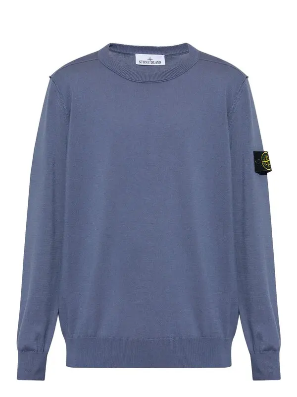 Stone Island Crew Neck Cotton Sweater - Blue