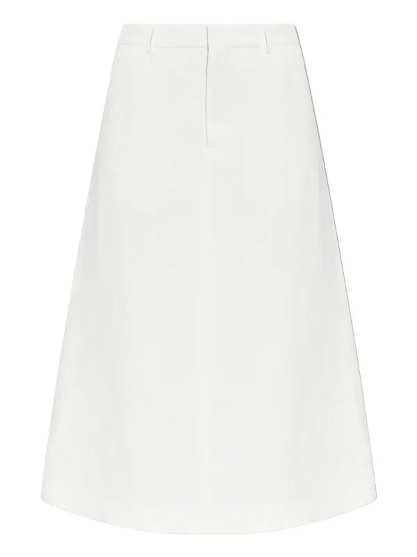 Ami Midi Skirt With Pockets - White