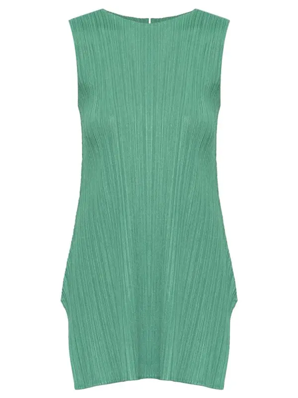 Issey Miyake Sleeveless Pleated Dress - Green