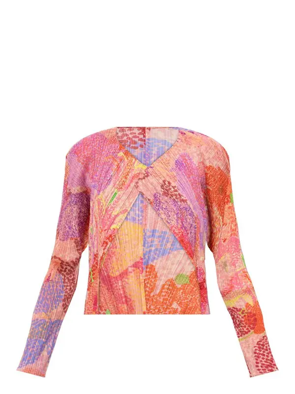 Issey Miyake Pleated Cardigan - Multicolour
